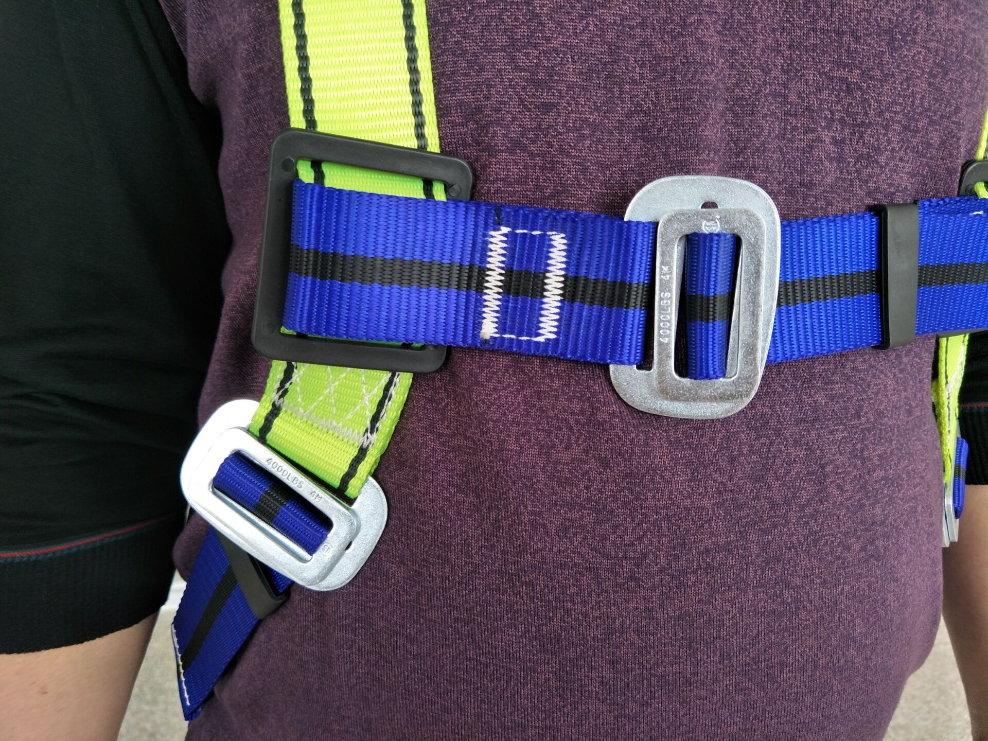 Adjustable Full Body Safety Harness With Lanyard Shock Absorbers, High ...
