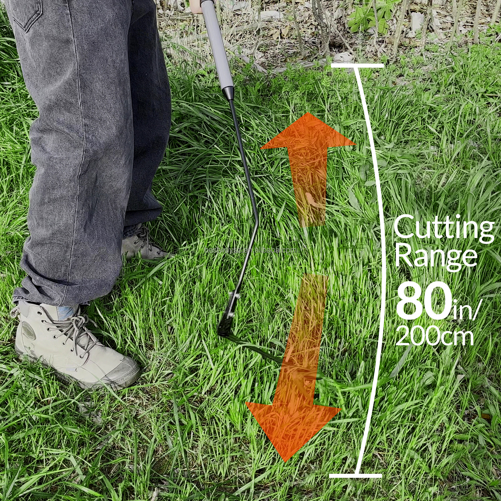 Oem Manual Grass Whip Weed Cutter: Razor Sharp Blade With Long Metal ...