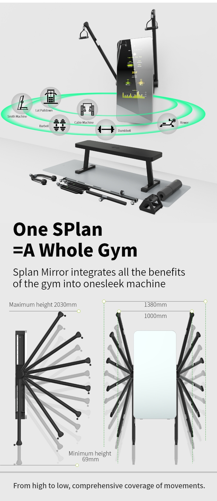 Splan Power Rack: Foldable Multi-gym Station With Cable Crossover And ...