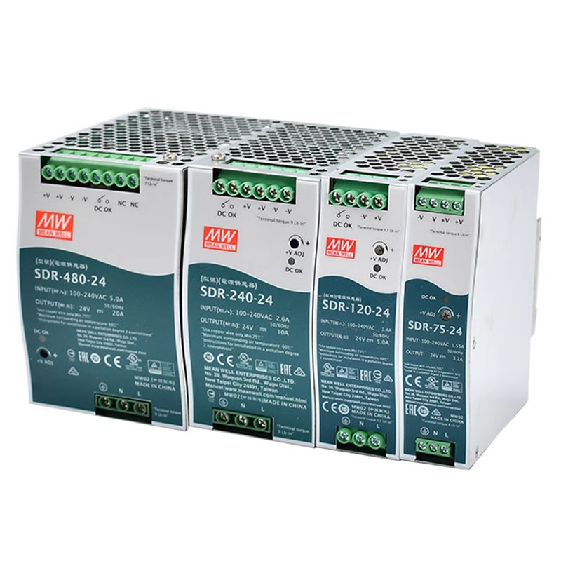 Sdr Series 75-480w 12v/24v Ac-dc Psu Din Rail Switching Power Supply ...