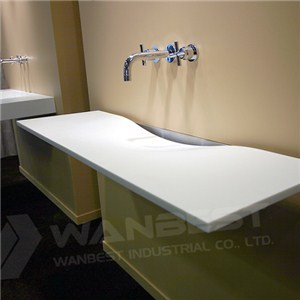 Corian White Floating Vanity Thermoformed Wash Counter, High Quality ...