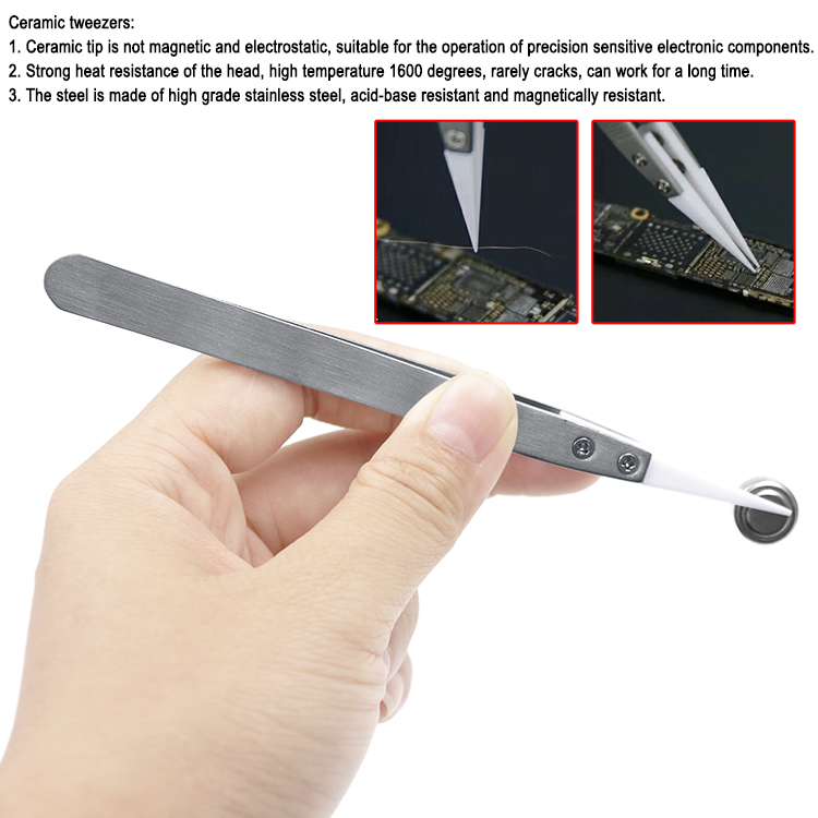 New Non Conductive Ceramic Tweezers Ic Smd Smt Tweezers Heat Resistant ...