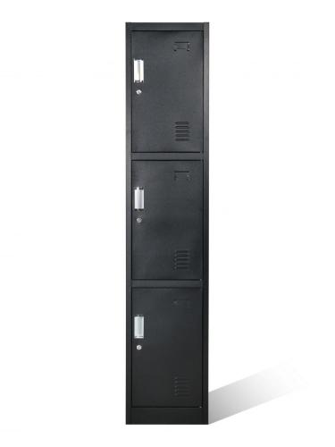 3 Tier Powder Coated Metal Lockers Black, High Quality 3 Tier Powder ...