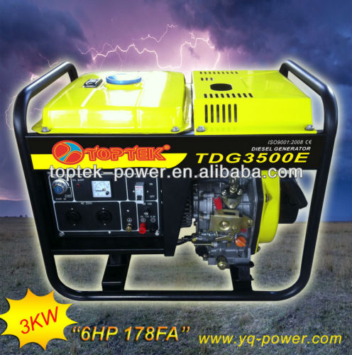 3kw Electric Portable Diesel Generator, High Quality 3kw Electric ...