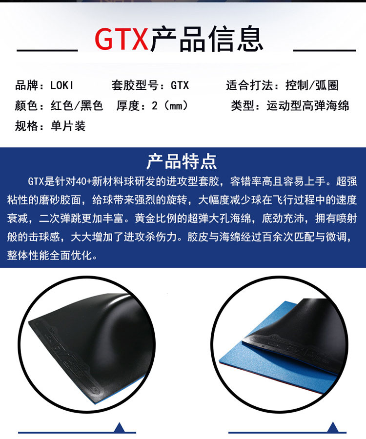 Ittf Approved Wang Hao Loki Gtx Pro 40+ Blue Cake Sponge Stacky Speed ...