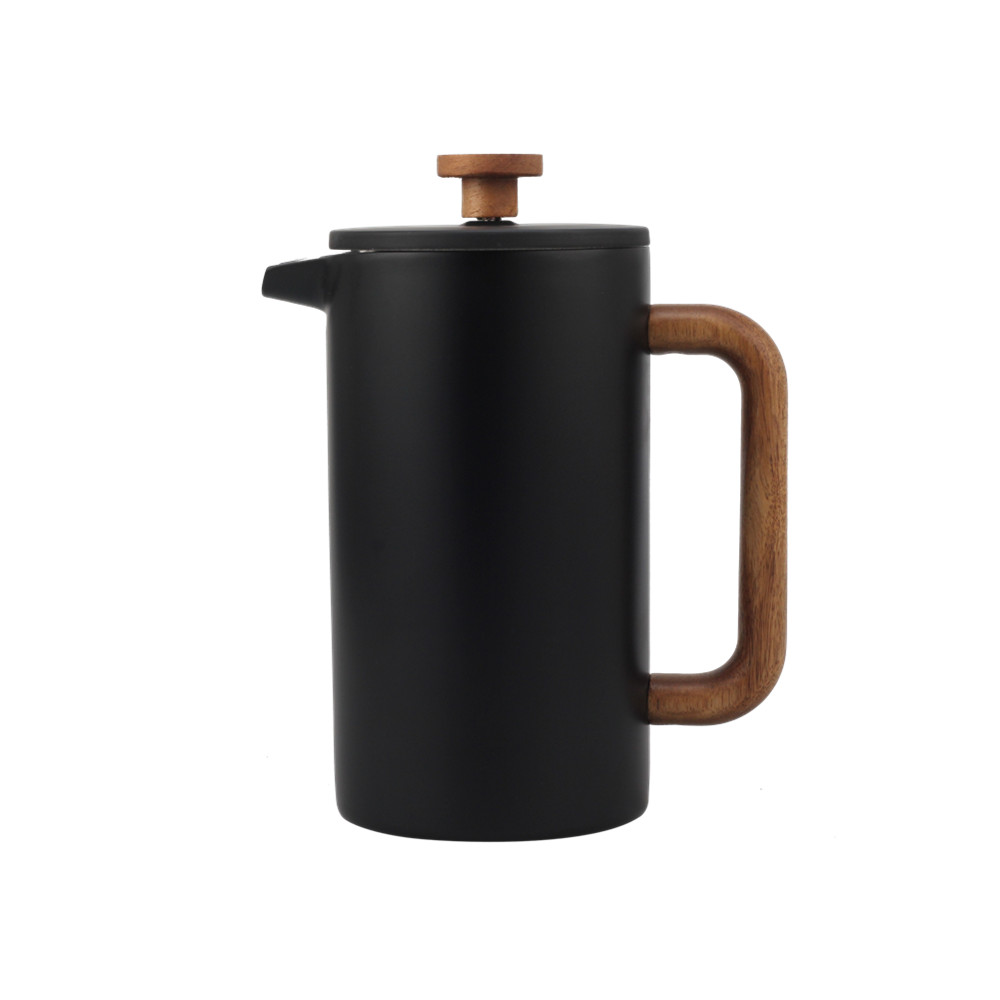 Double Wall French Press Pot With Wooden Handle, High Quality Double ...