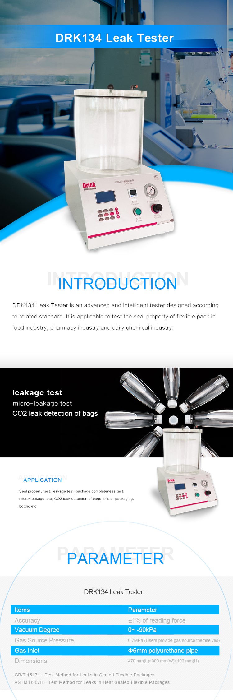 Leakage Test Machine Gb/t 15171 And Astm D3078 (dimensions: 470*300 ...