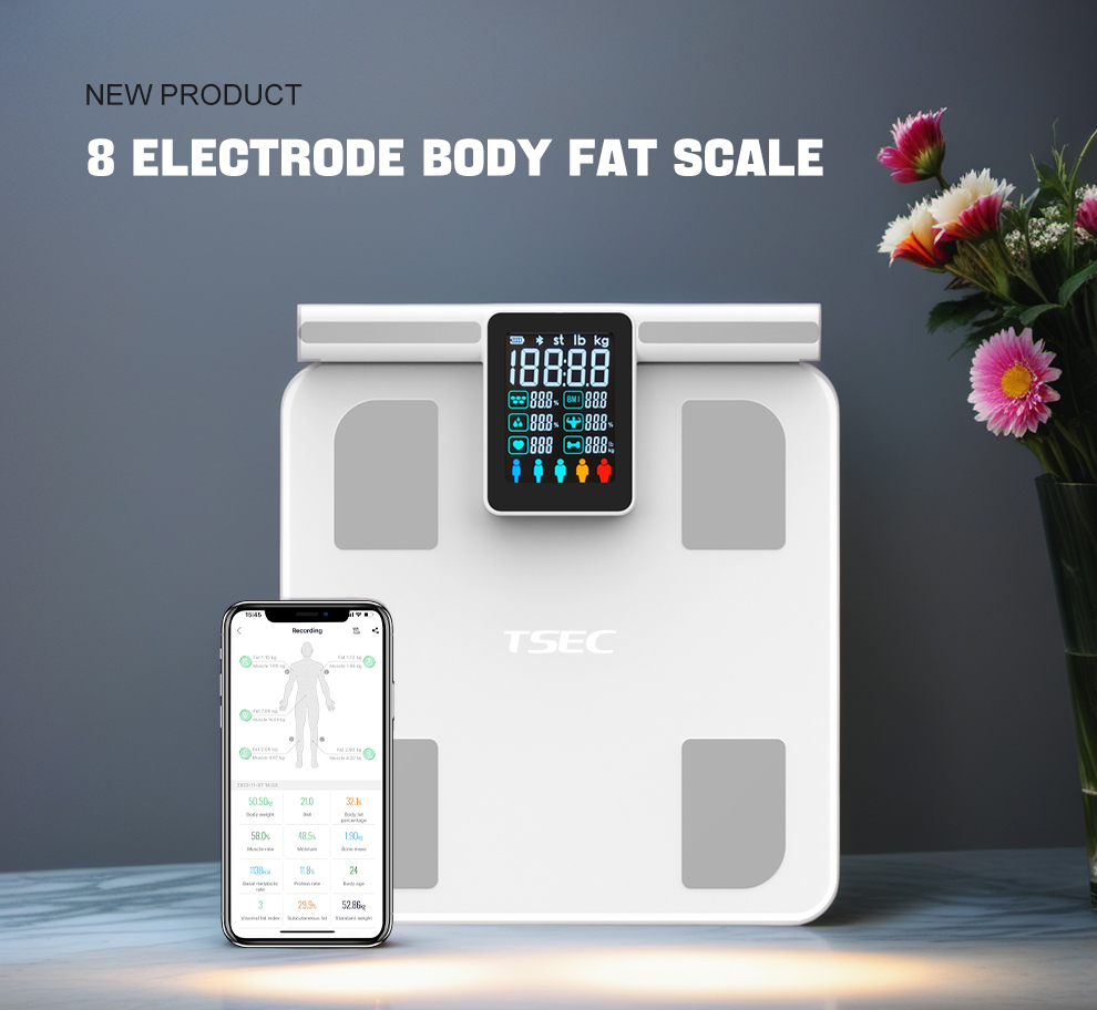 Smart Scale With 8 Electrodes For Comprehensive Body Analysis, High ...