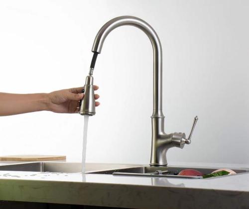 Single Handle Long Neck Solid Brass Kitchen Sink Faucet, High Quality ...