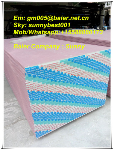 12mm Pink Fireproof Gypsum Board / Fire Rated Gypsum Drywall, High ...