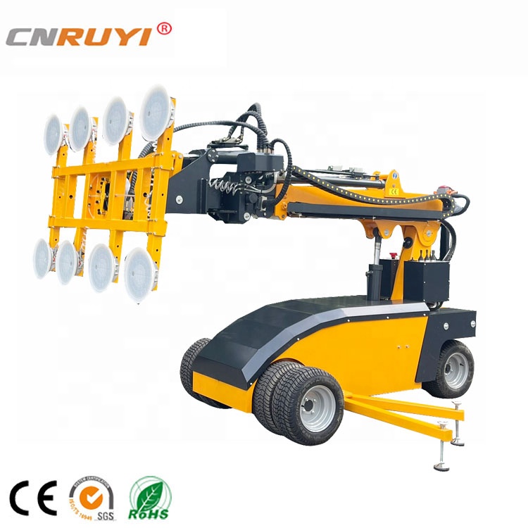 Rough Terrain Glass Glazing Robot Manipulator Trolley For Big Wheel ...