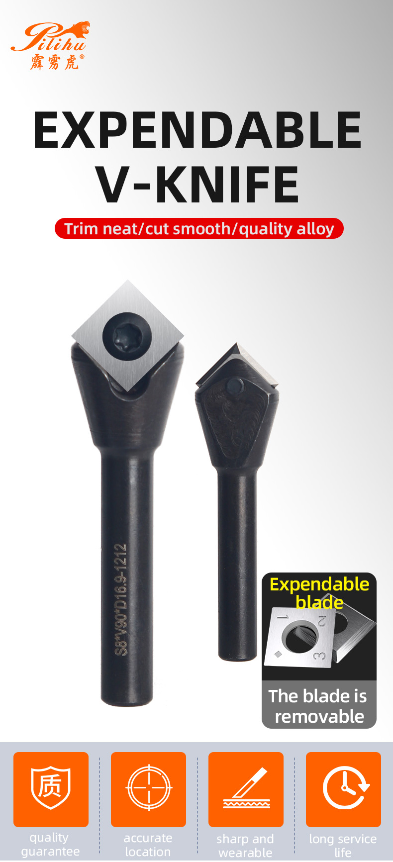 90 Degree V Groove Engraving Router Bits 12mm Shank, High Quality 90 ...