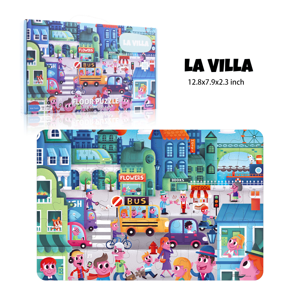 Custom La Villa Kids Floor Puzzle 46 Pcs Preschool Floor Puzzles สำหรับ ...