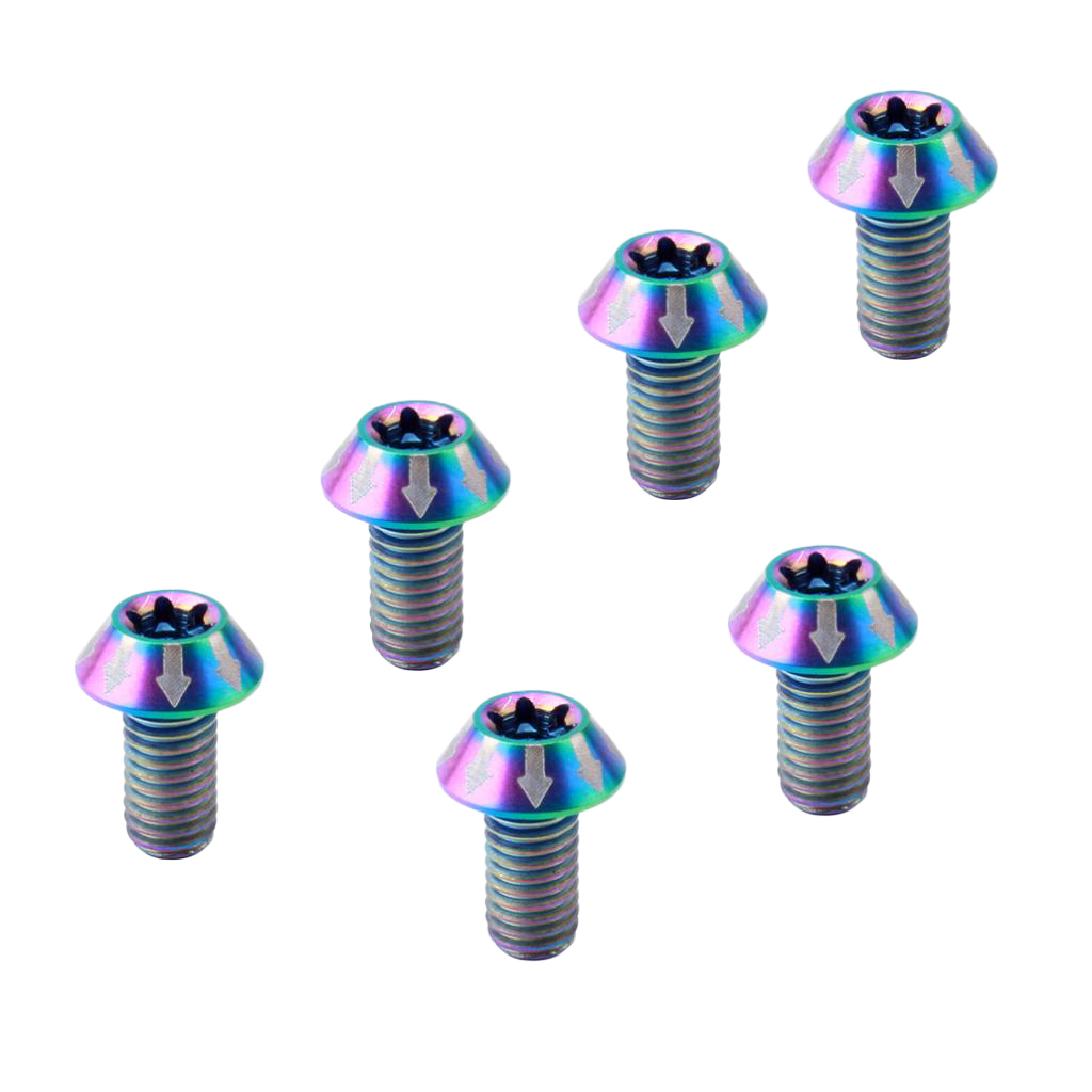 6 Count Titanium Ti Bike Disc Rotor Bolt Brake Discs Mounting Screws M5 ...