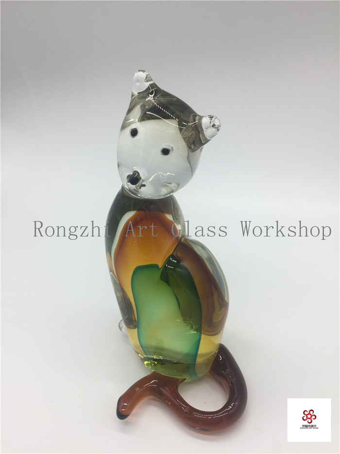 Sitting Cat Glass Sculpture, High Quality Sitting Cat Glass Sculpture ...