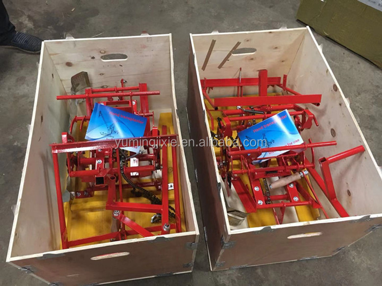 2 Row Mini Manual Rice Transplanter Hand Working Rice Planting Machine ...