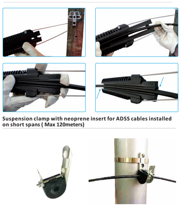Anchoring Bracket For Adss Fiber Optic Cable Clamp And Metal Pole ...