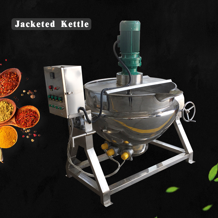 Industrial Gas Cooking Kettle With Tilting Mixer And Jacketed Pot, High ...