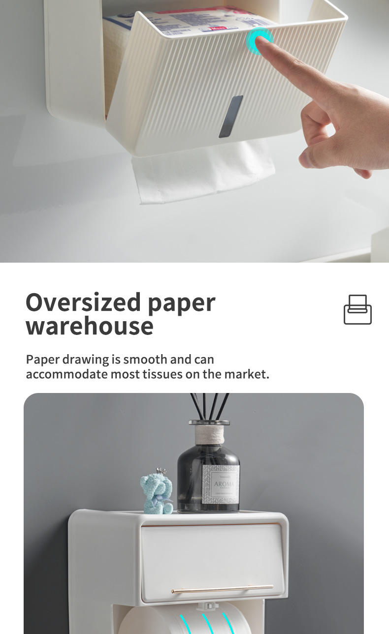 Modern Design Plastic Paper Holder With Storage Drawer For Bathroom (no ...