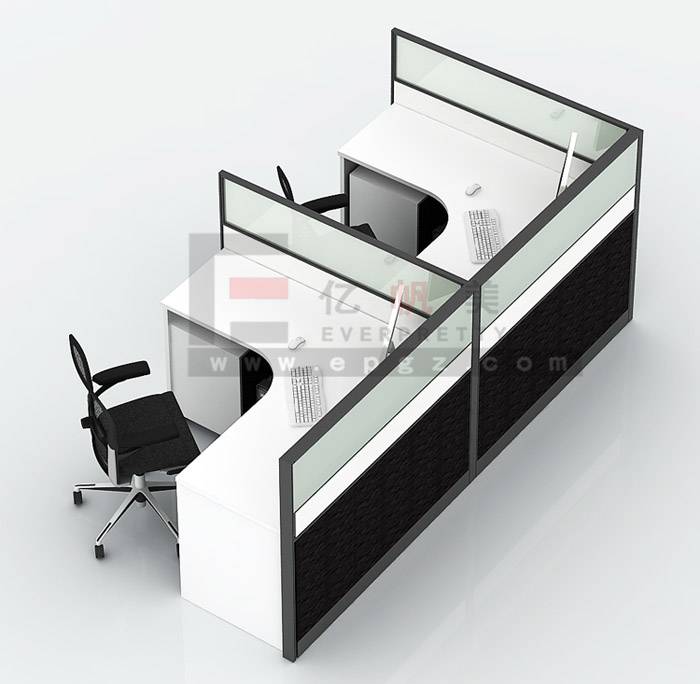 4-seat Ergonomic Wooden Office Workstation With Movable Cabinet And ...
