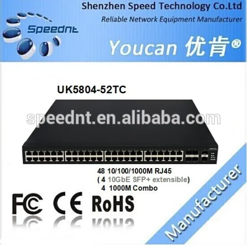 19-inch Rack-mountable Network Switch 48 Ports 10/100/1000mbps Rj45, 4 ...