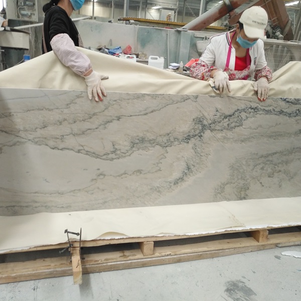 Natural White Macaubas Calacatta Giotto Quartzite Kitchen Countertops ...
