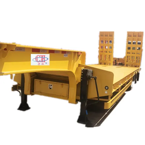 3 Axle 40ton Container Lowboy Trailer, High Quality 3 Axle 40ton ...