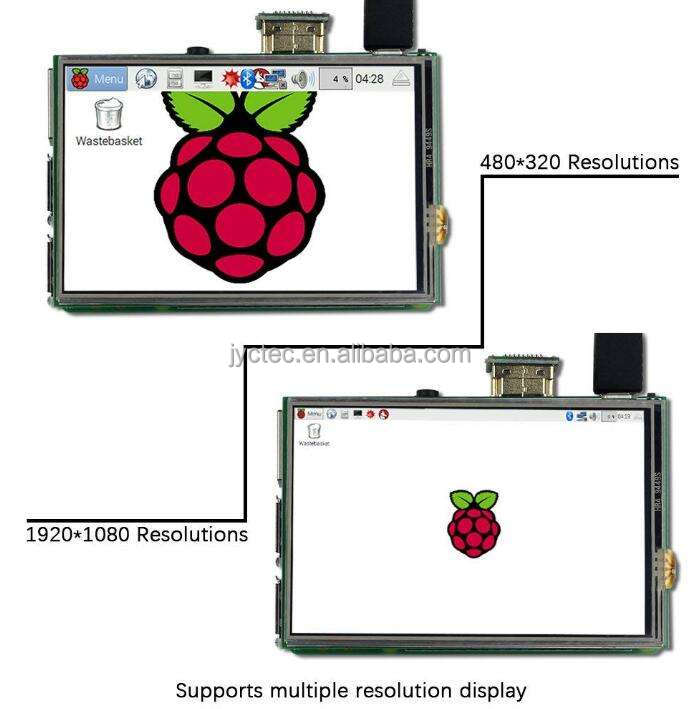 3.5 นิ้ว 320x480 หน้าจอสัมผัส Tft หน้าจอ Lcd สำหรับ Raspberry Pi 3b/3b ...