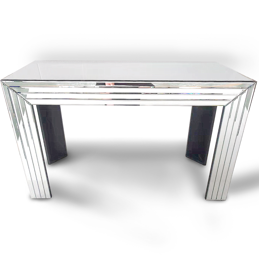 Sparkle Mirrored Console Table Diamond Insert Hallway Table Mirror For ...