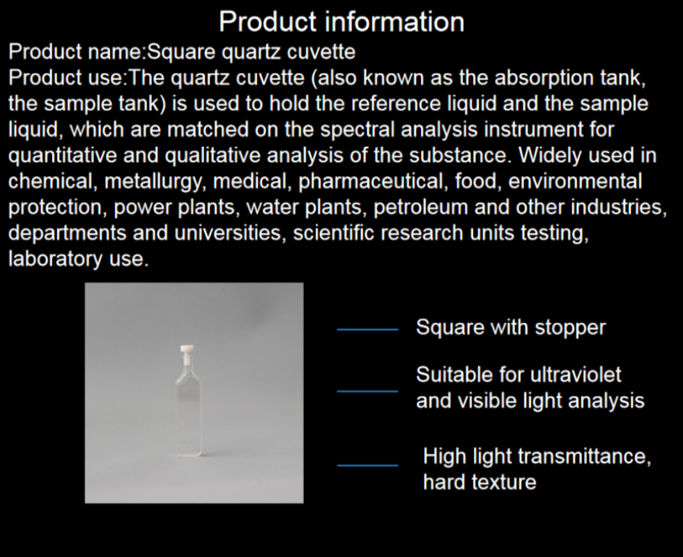 Square Quartz Cuvette/complete Specifications, High Quality Square ...