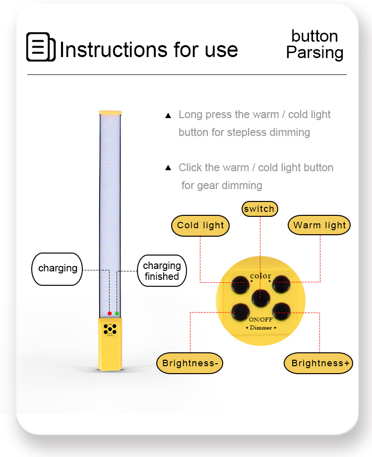 Handheld Led Video Light Stick Built-in Battery, High Quality Handheld ...