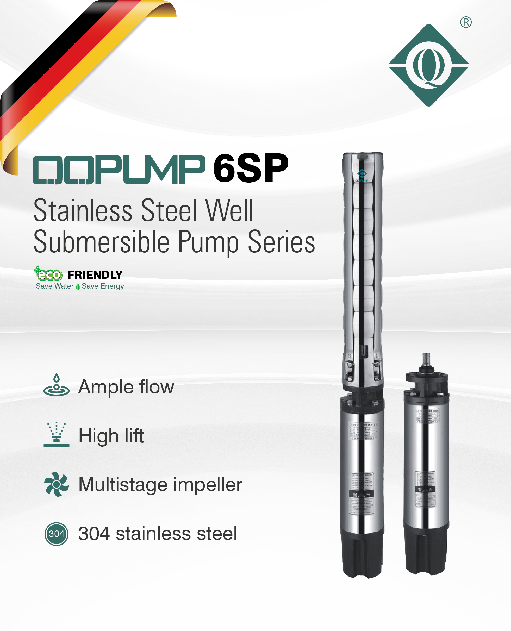 6 Inch 220v Dc Submersible Pump For Deep Wells - 5.5 Hp Qqpump Bomba ...