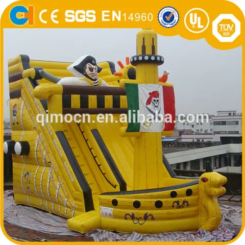 Giant Pirate Ship Corsair Inflatable Slide, Inflatable Yellow Pirate ...