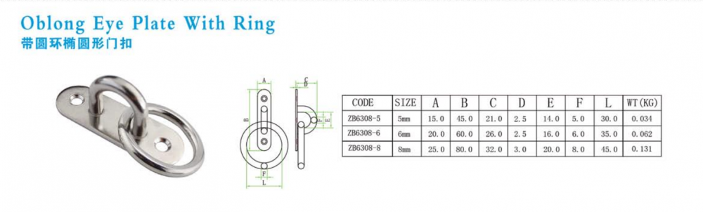 Marine Grade Stainless Steel Eye Plate Boat Pad Eye Oval Eye Plate With ...