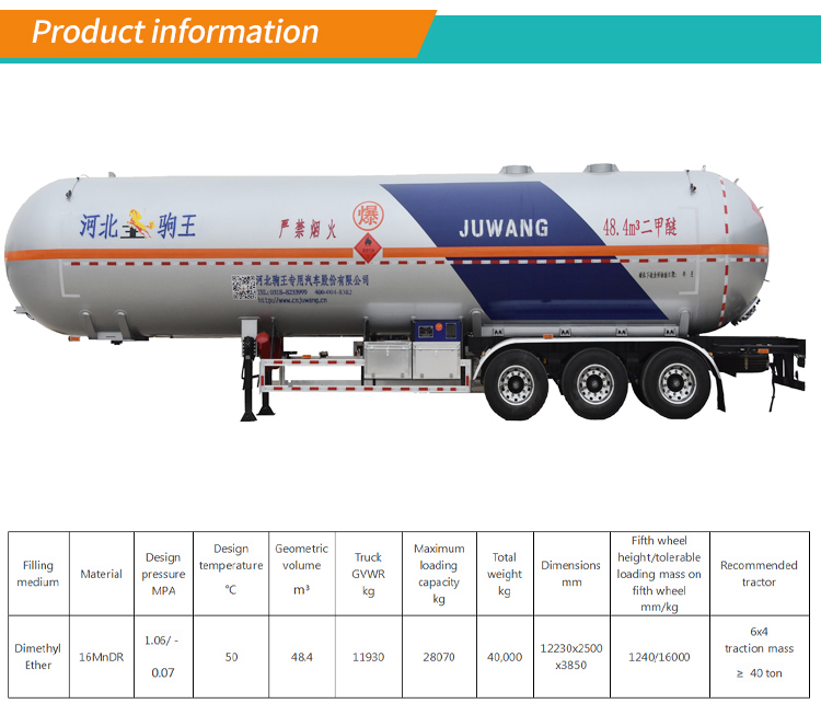 Custom 3-axle Cryogenic Dimethyl Ether Tank Transport Semi-trailer ...