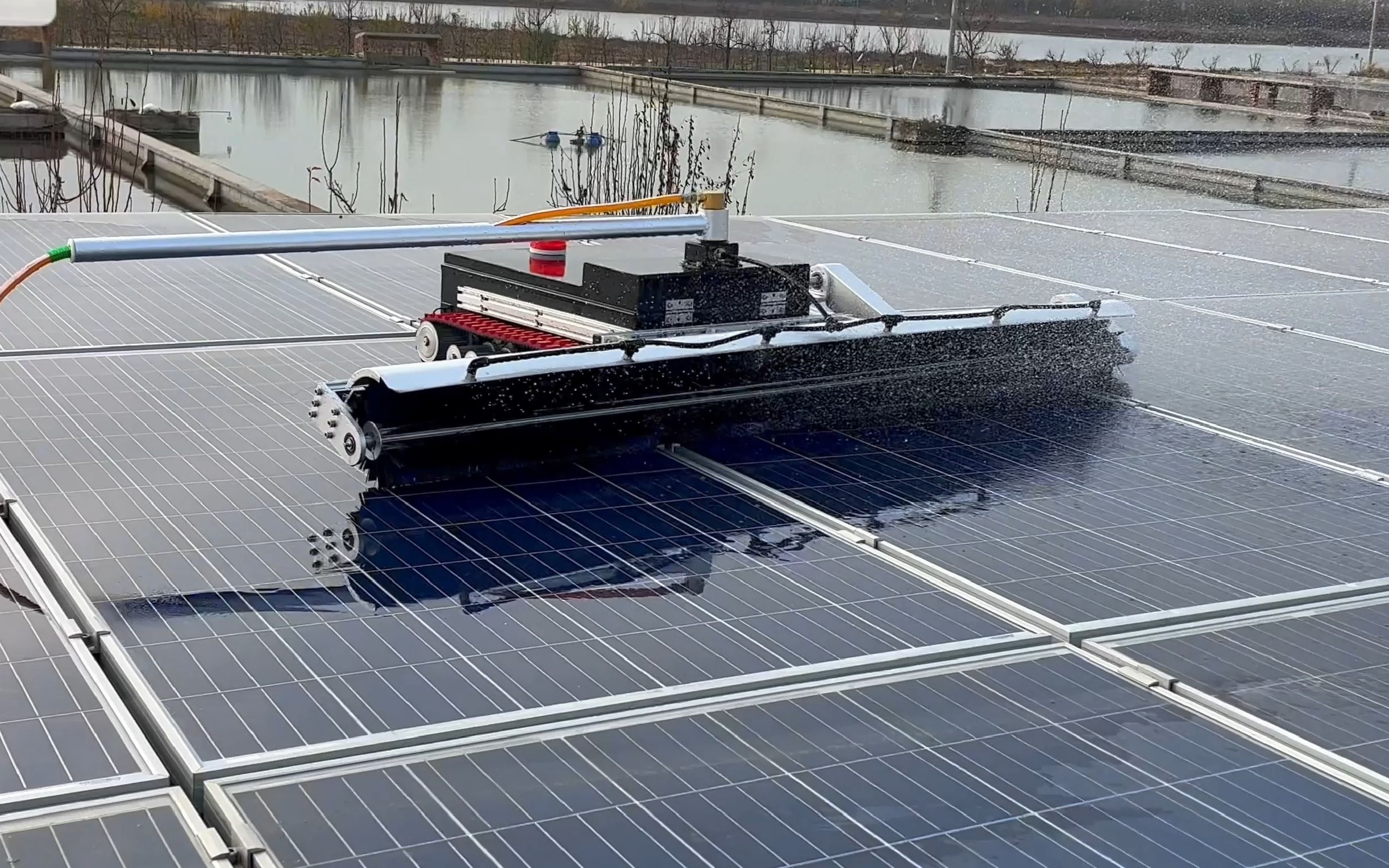 Solar Panel Cleaning Robot-tank Machine For Solar Cell And Brush ...