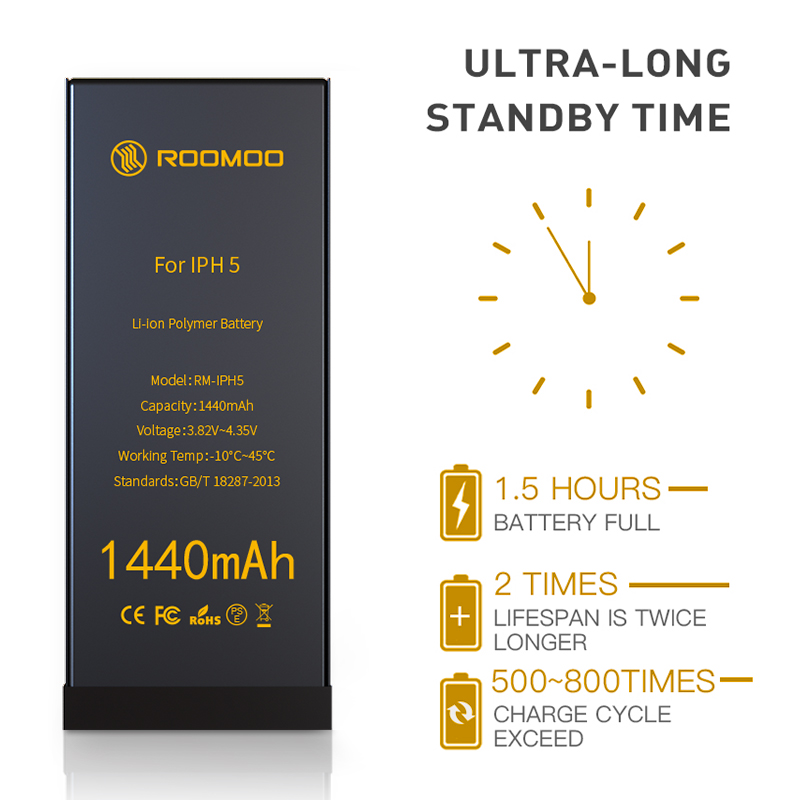 Portable Mobile Battery 1440mah Li-polymer Lithium Battery 0 Cycle ...