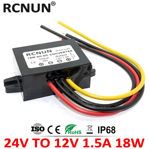 Rcnun 24 Volt To 12 Volt 18w Step Down Dc Dc Converter 24v To 12v 1.5a ...