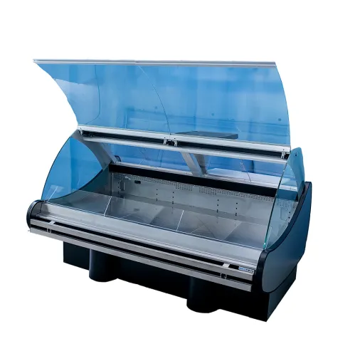 Curved Glass Refrigerated Meat Display Counters, High Quality Curved ...