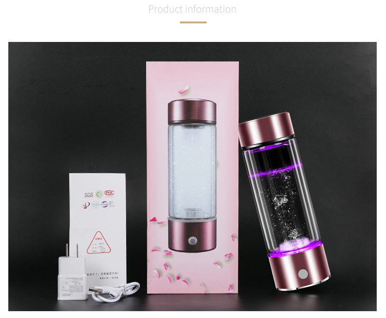 Spe/pem Hydrogen Water Generator Alkaline Maker Rechargeable Portable For Pure H2 Hydrogen-rich ...