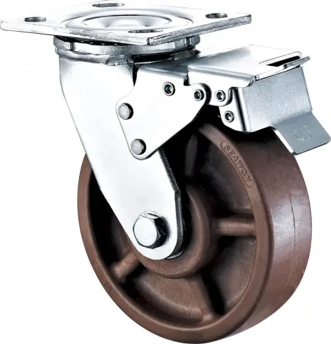 5'' Heavy Duty Plate Swivel High Temperature Caster With Brake, High ...