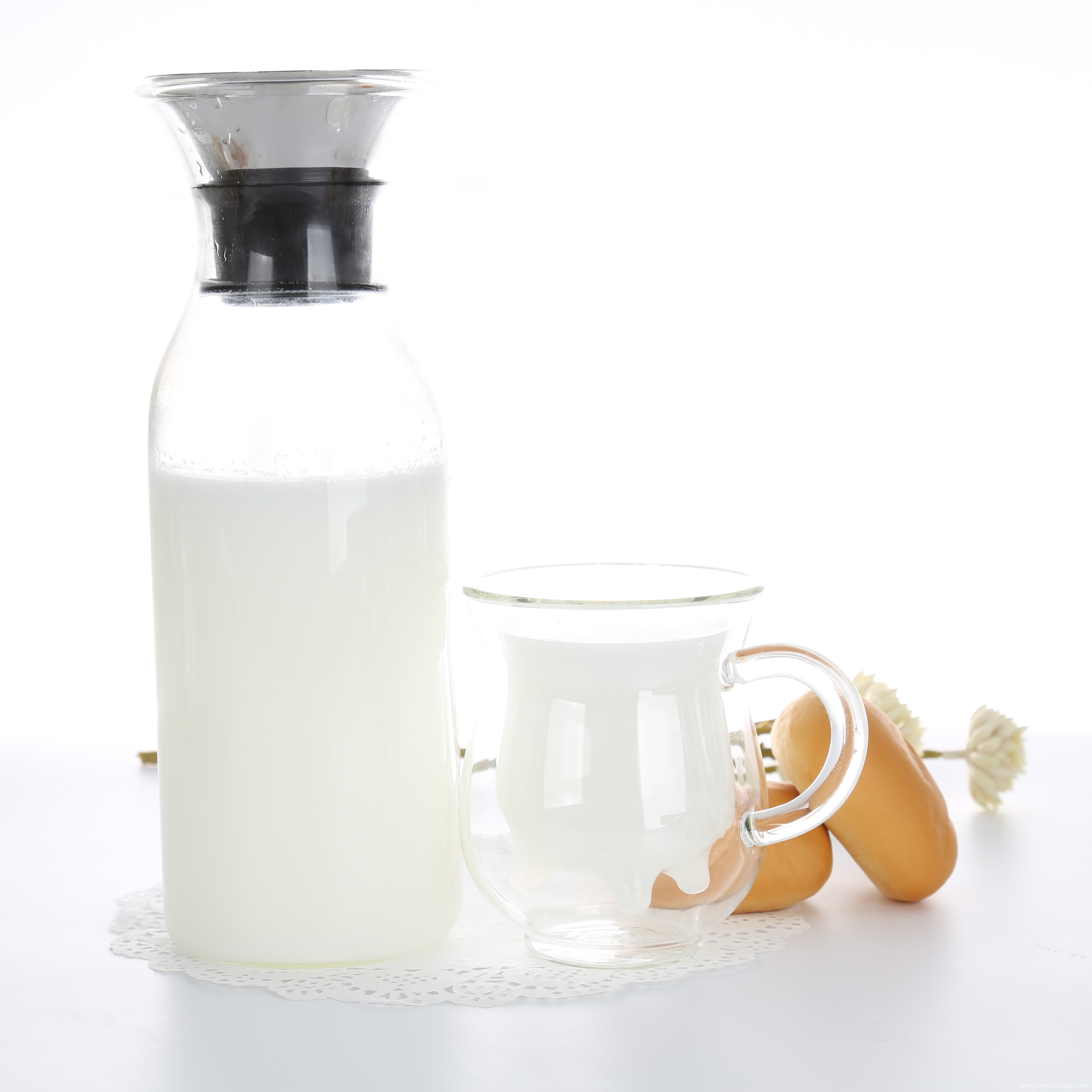 Glass Water Milk Carafe Clear Beverage Bottles, High Quality Glass ...
