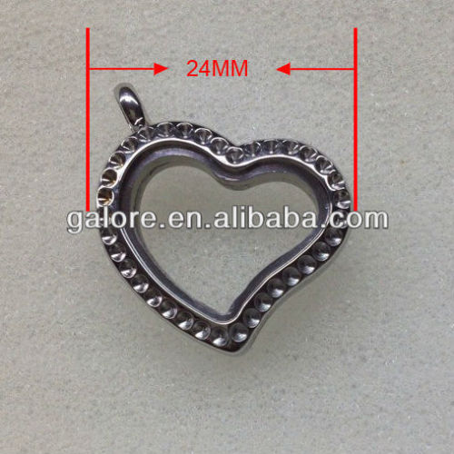Floating Charm Locket Stainless Steel Floating Heart Lockets, High ...