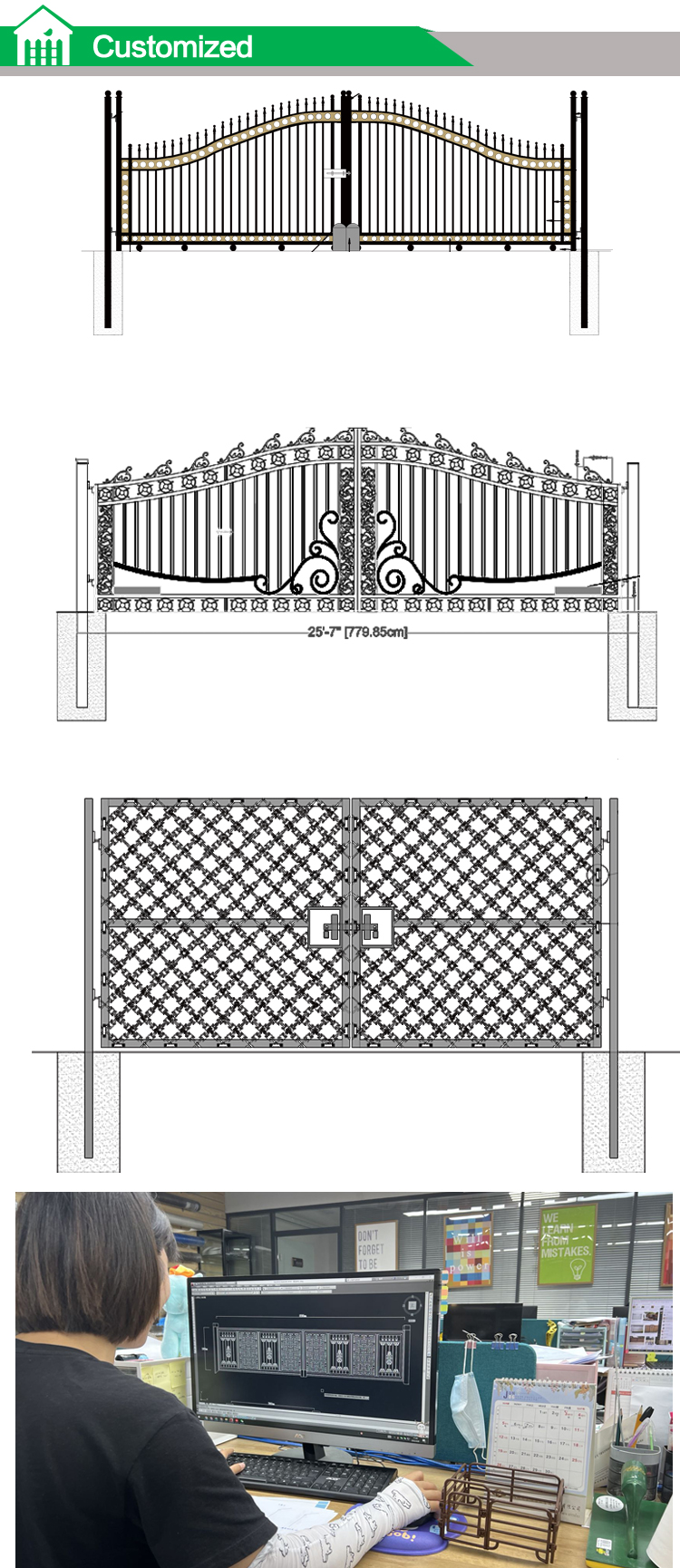 Wrought Iron Main Gate Designs With Locks, High Quality Wrought Iron ...
