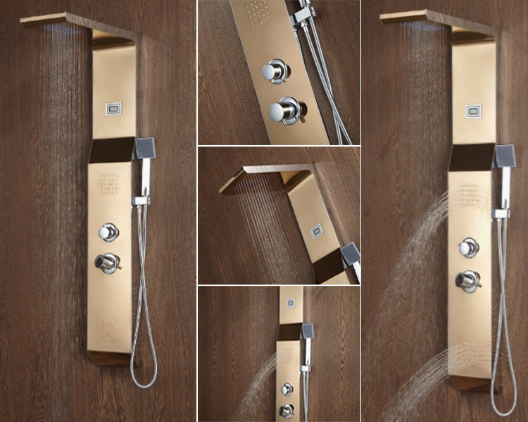 Waterfall Rain Shower Panel With Spa Massage Sprayer - In-wall Shower ...