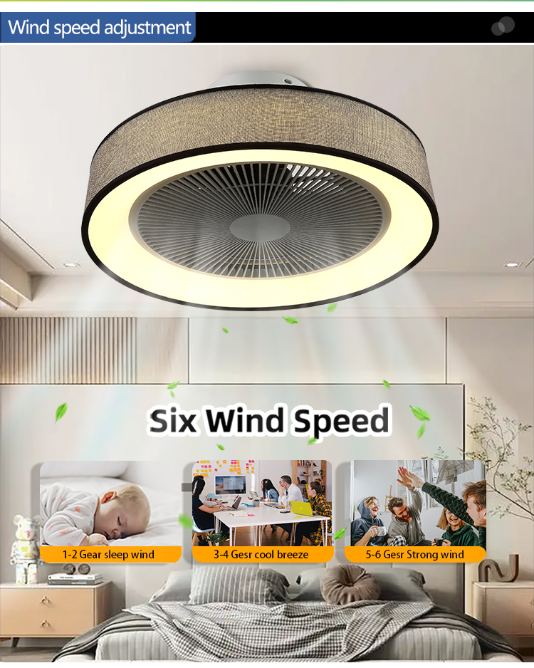 Smart Bladeless Ceiling Fan With Rgb Lights And Led - 6 Wind Speeds ...