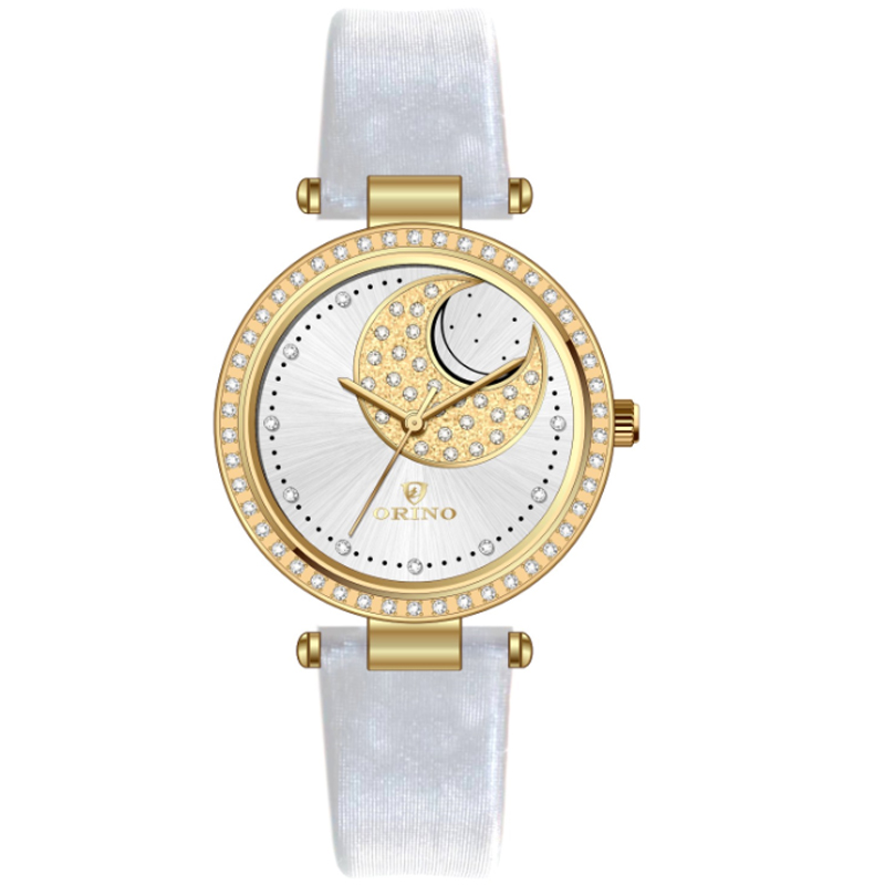 รูปแบบดวงจันทร์เงางาม Sunray Dial Quartz Woman Watch คุณภาพสูง รูปแบบ ...