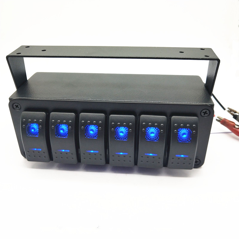 12v 6 Gang Rocker Switch Box On/off, High Quality 12v 6 Gang Rocker ...