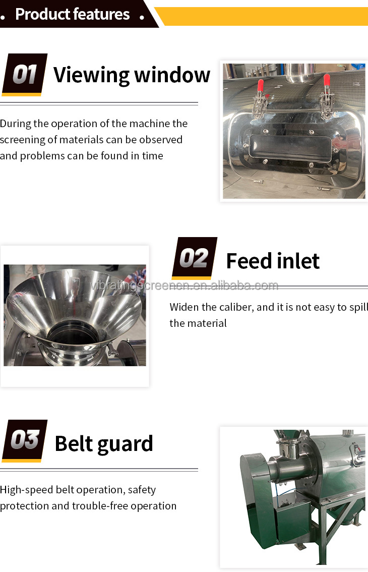 304 Stainless Steel Airflow Sifter Machine For Flour And Spices Powder ...