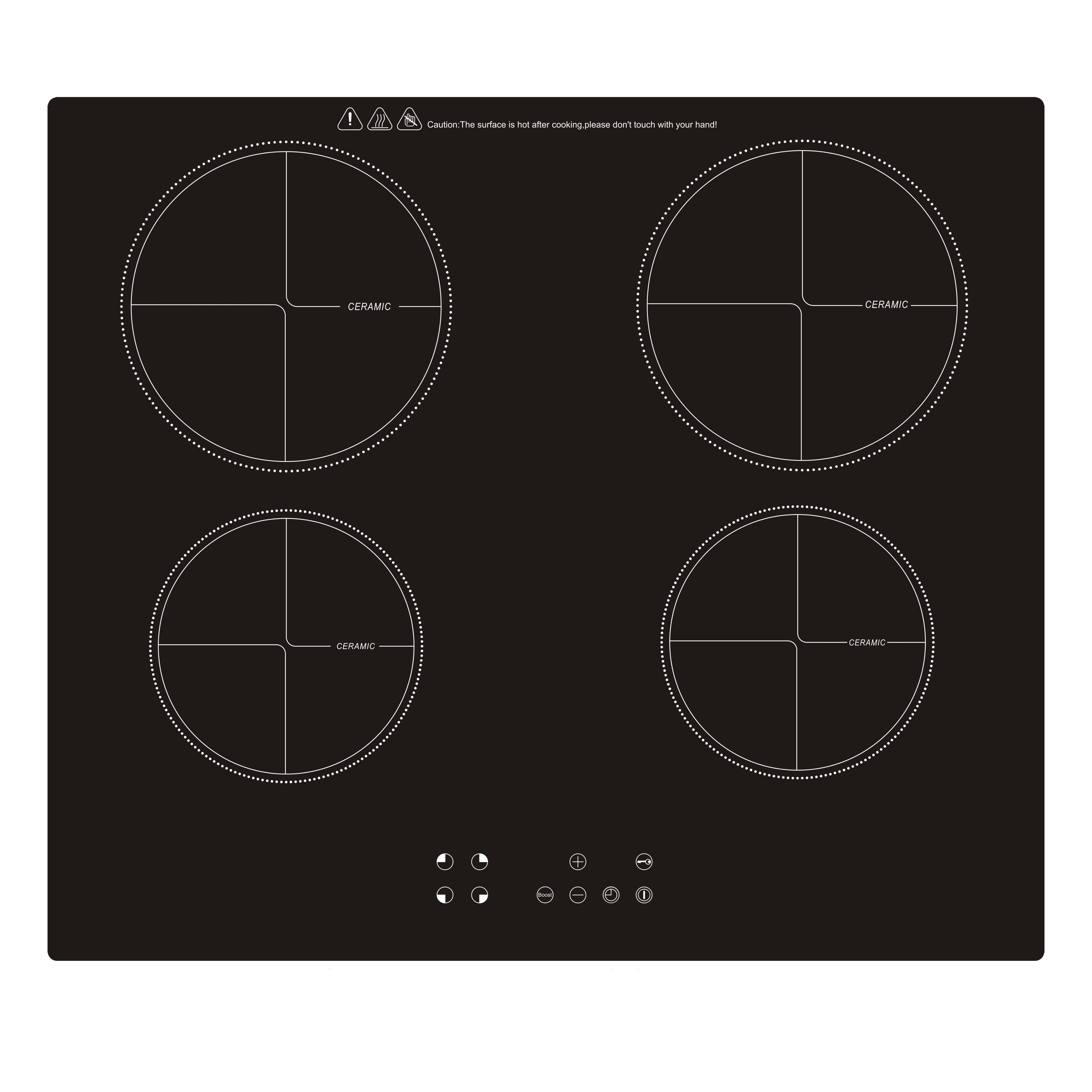 Four Burner Induction And Infrared Cooker, High Quality Four Burner ...